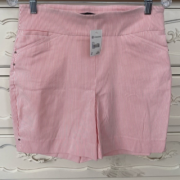 Versona | Shorts | Nwt Versona Pink And White Striped Shorts | Poshmark